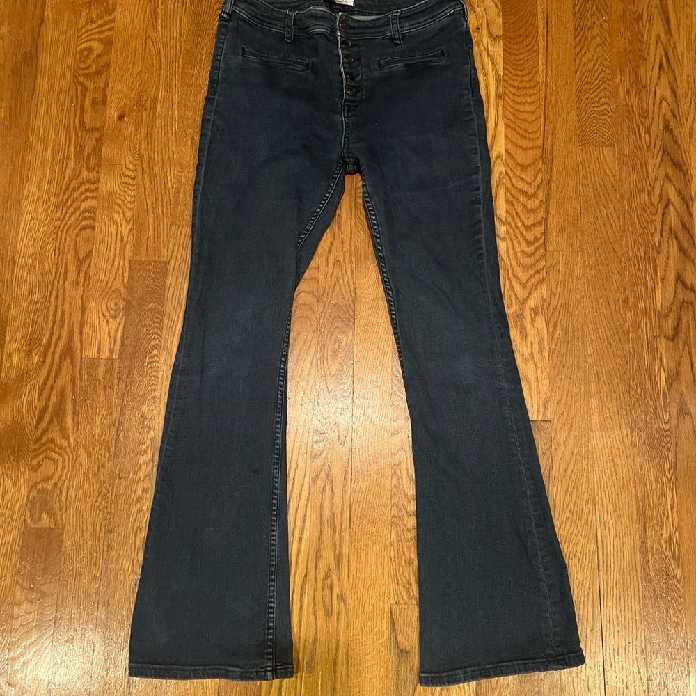 Free People Button Fly Flare W30 - Gem